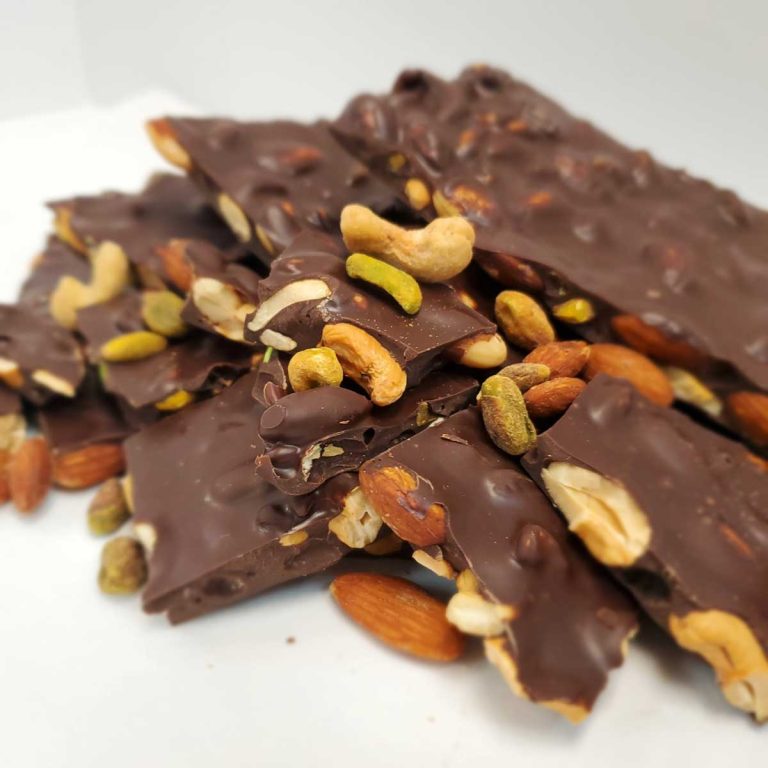 Dark Chocolate Triple Nut Bark - Chocolate Shoppe